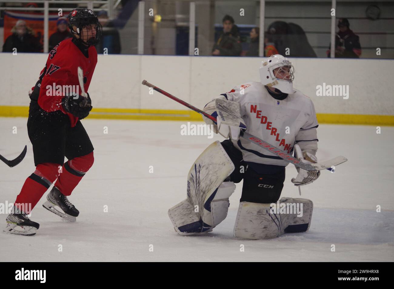 Dumfries, 15. Dezember 2023. Sam Luitwieler spielte im Tor für die ...