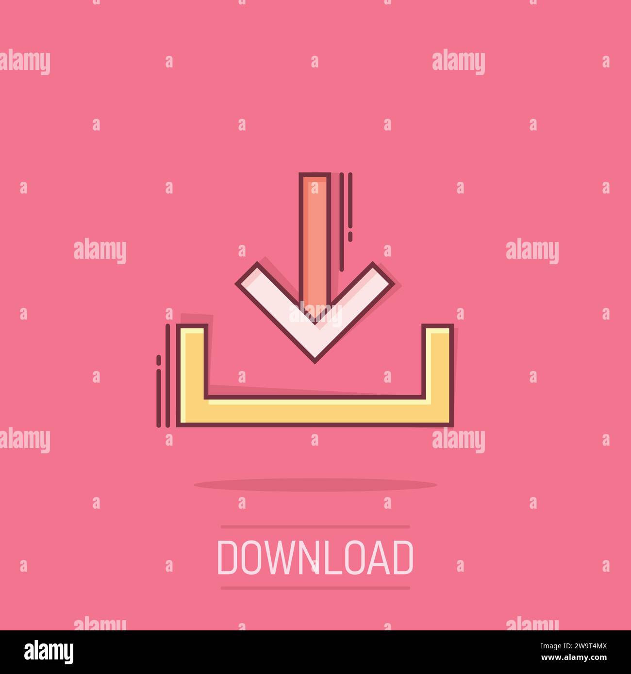 Download file Symbol im Comic-stil. Die Scrolltaste mit Pfeil nach ...