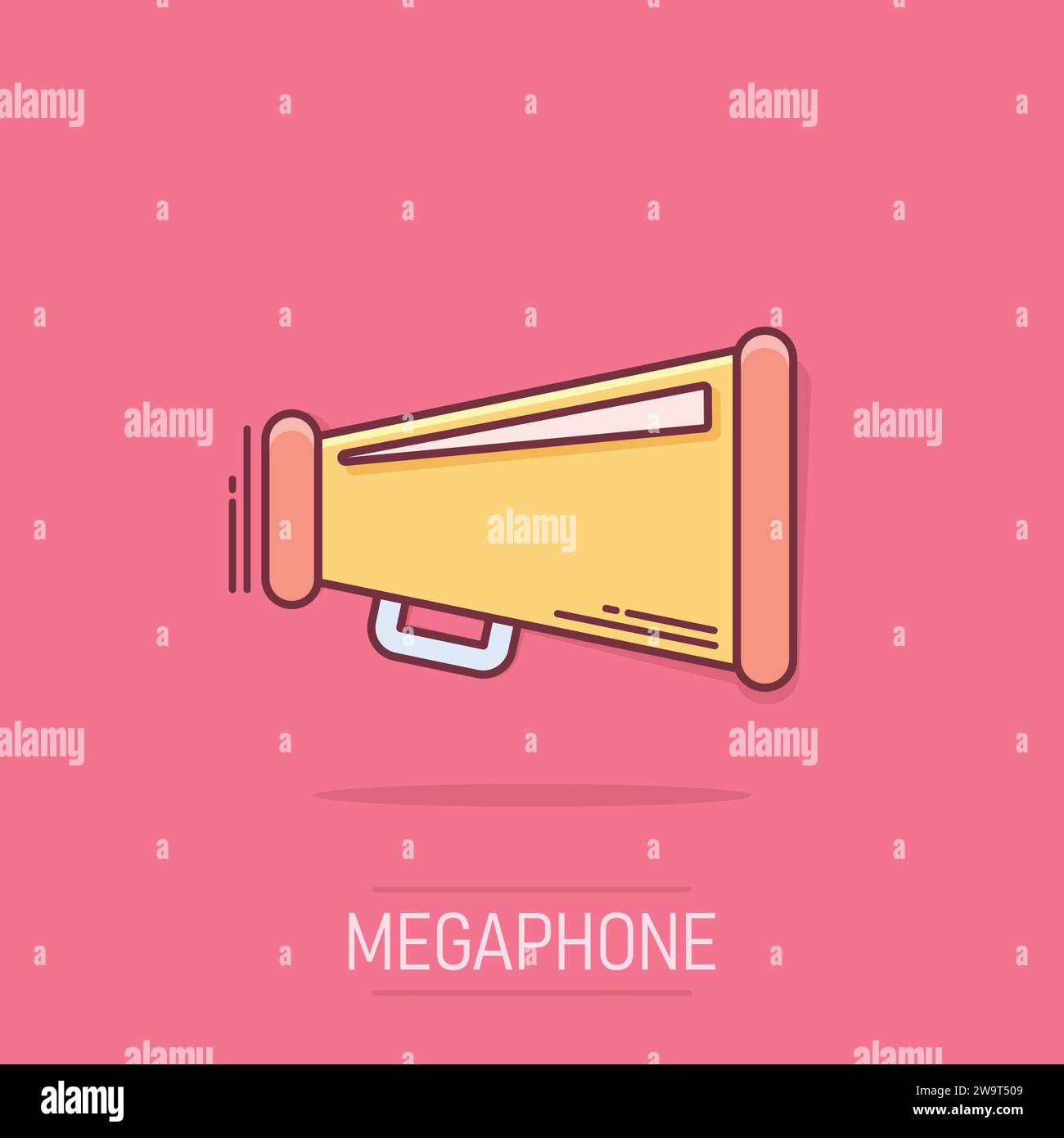 Megaphon Lautsprechersymbol im Comic-stil. Megaphon audio Ankündigung ...