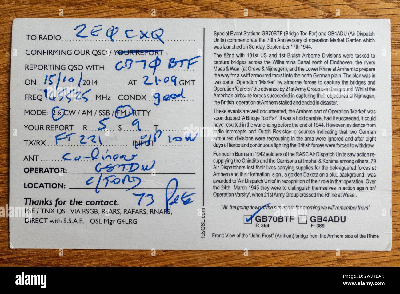 Amateurfunk postkarten -Fotos und -Bildmaterial in hoher Auflösung – Alamy