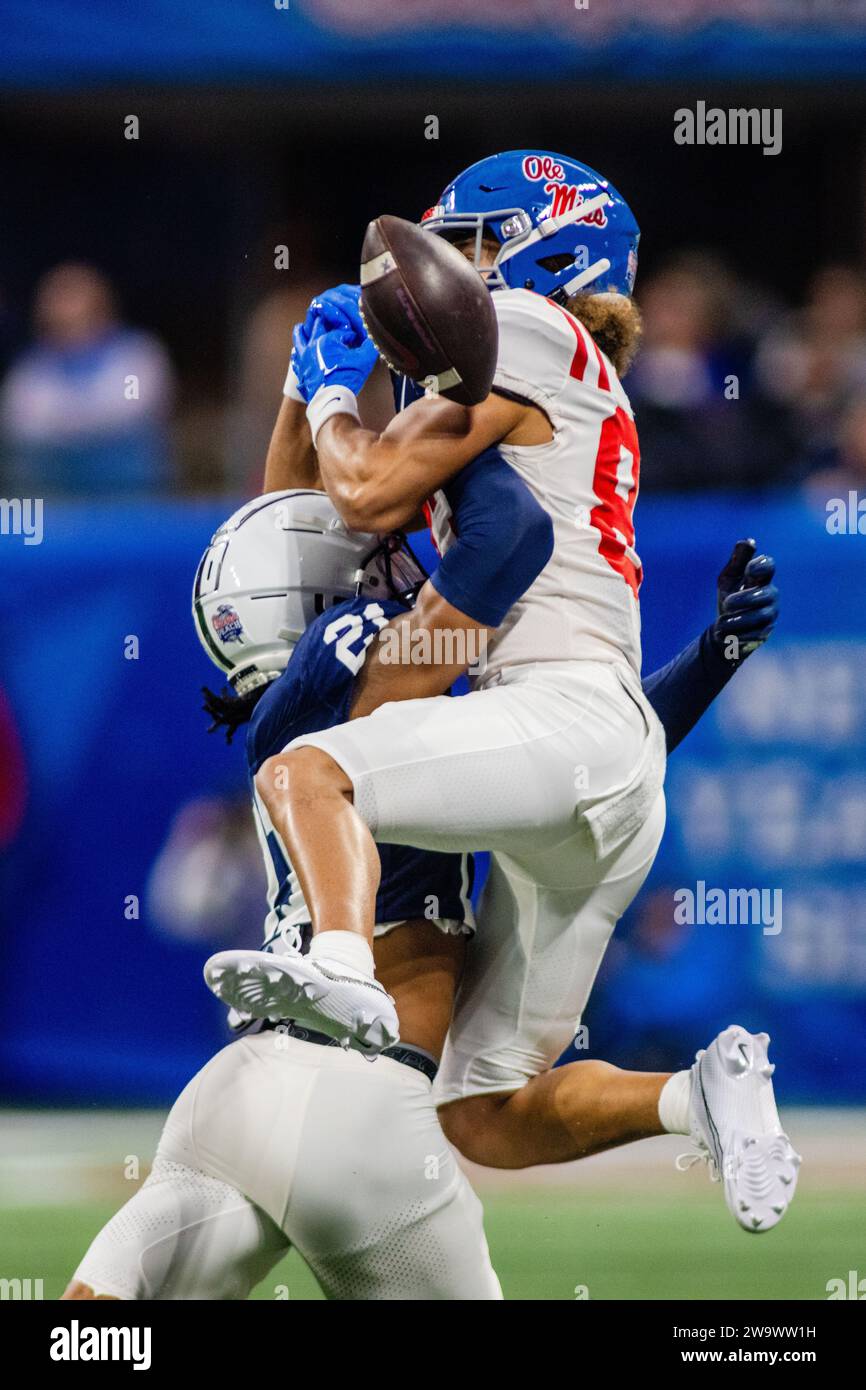30. Dezember 2023: Penn State Safety Kevin Winston Jr. (21) bricht den ...