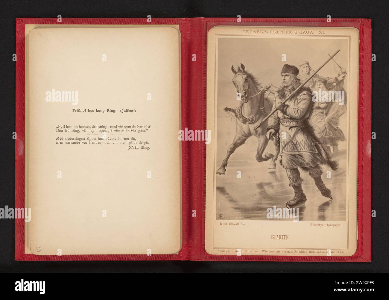 Fotoproduktion eines Gemäldes, das Frithiof Schlittschuhe auf dem Eis ...