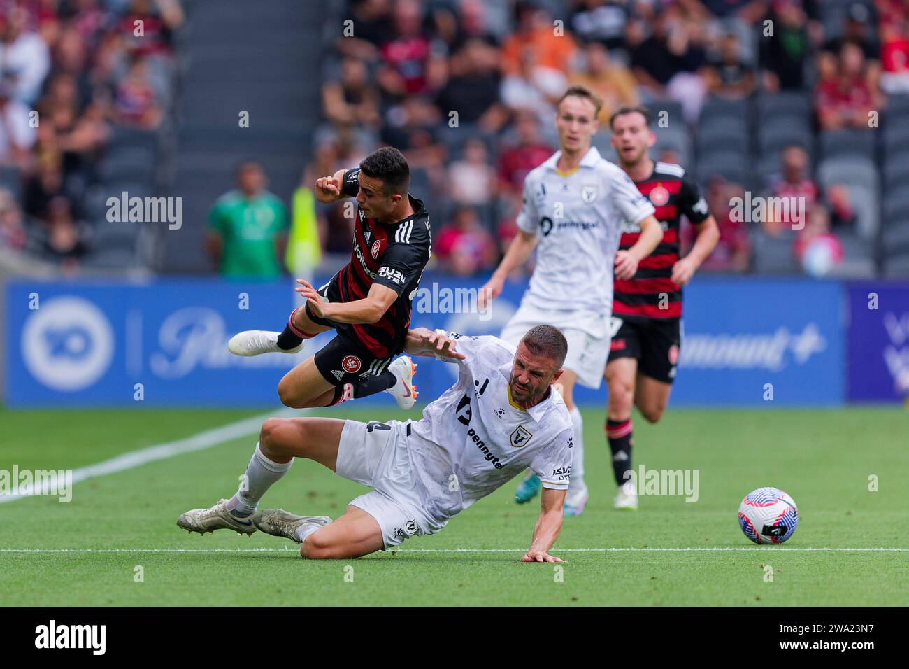 Sydney, Australien. Januar 2024. Matthew Jurman von Macarthur tritt am ...