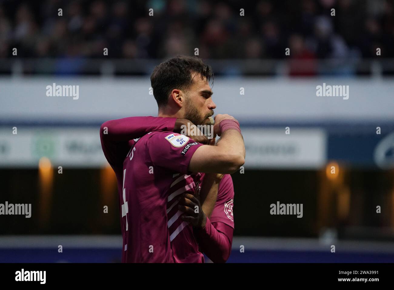 LONDON, ENGLAND - 1. JANUAR: Dimitris Goutas aus Cardiff City feiert ...