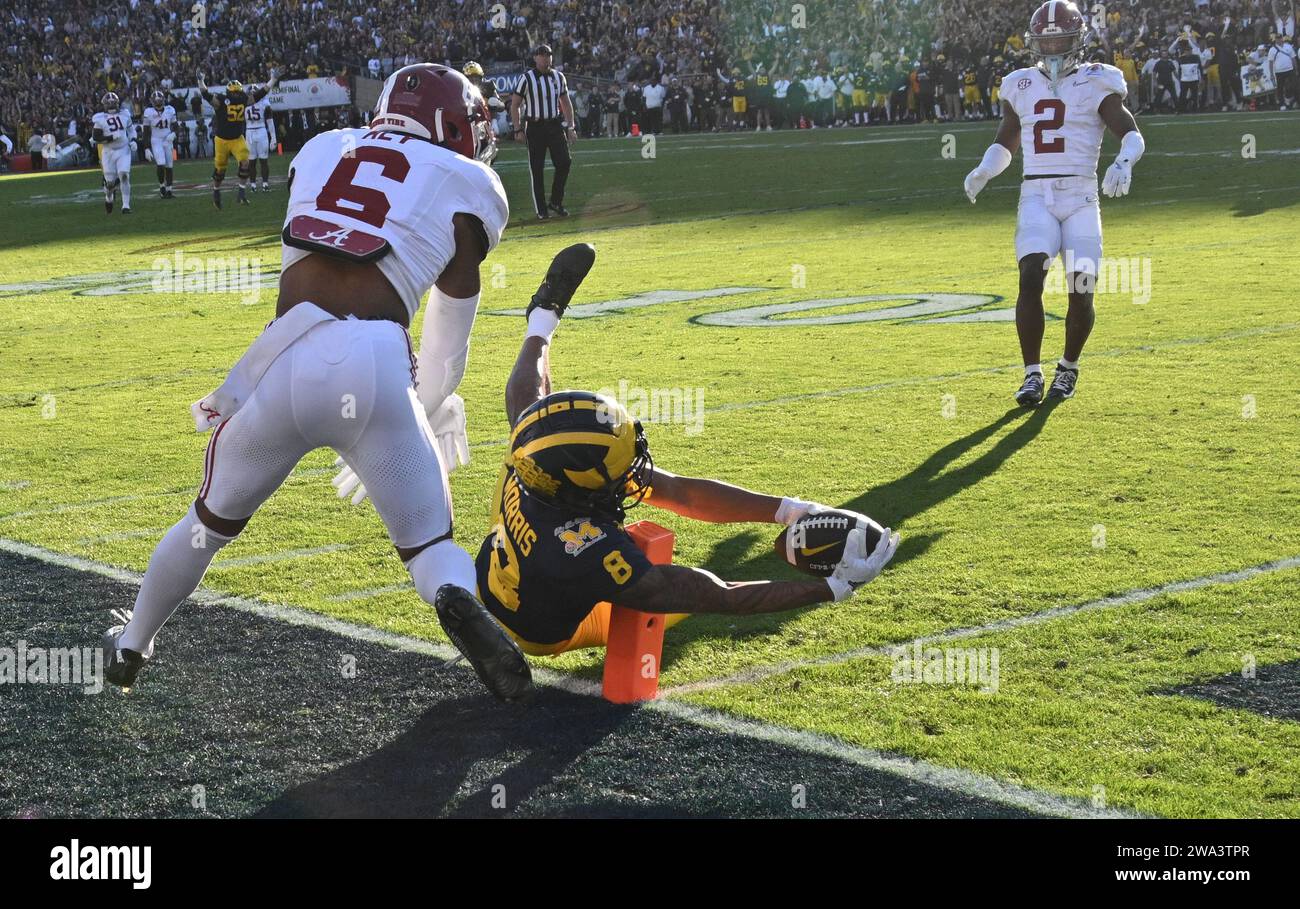 Pasadena, Usa. Januar 2024. Michigan Wolverines Wide Receiver Tyler ...