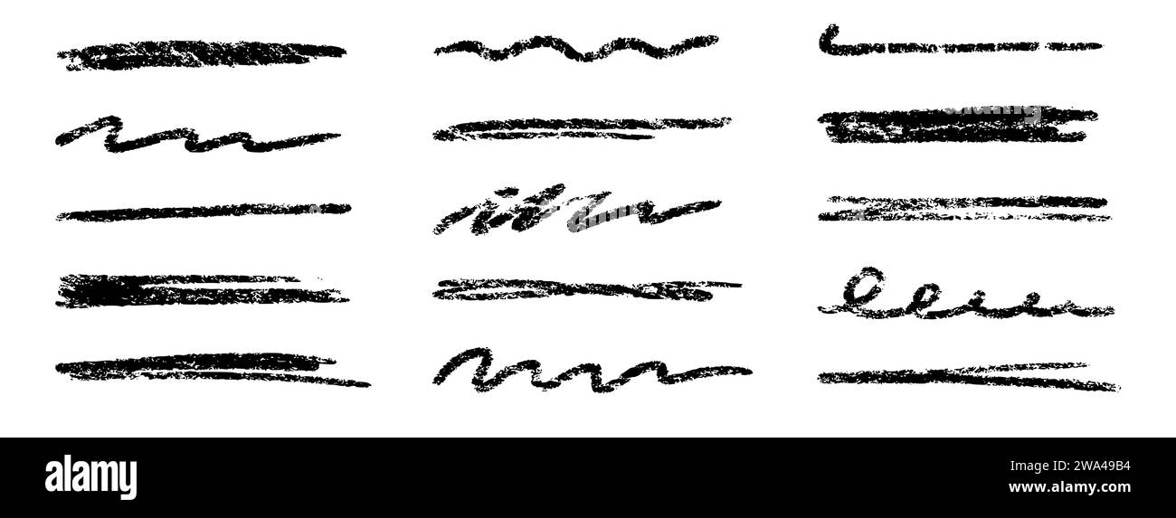 Pinselstrich mit Buntstift unterstrichen. Hervorhebungsstrich mit ...