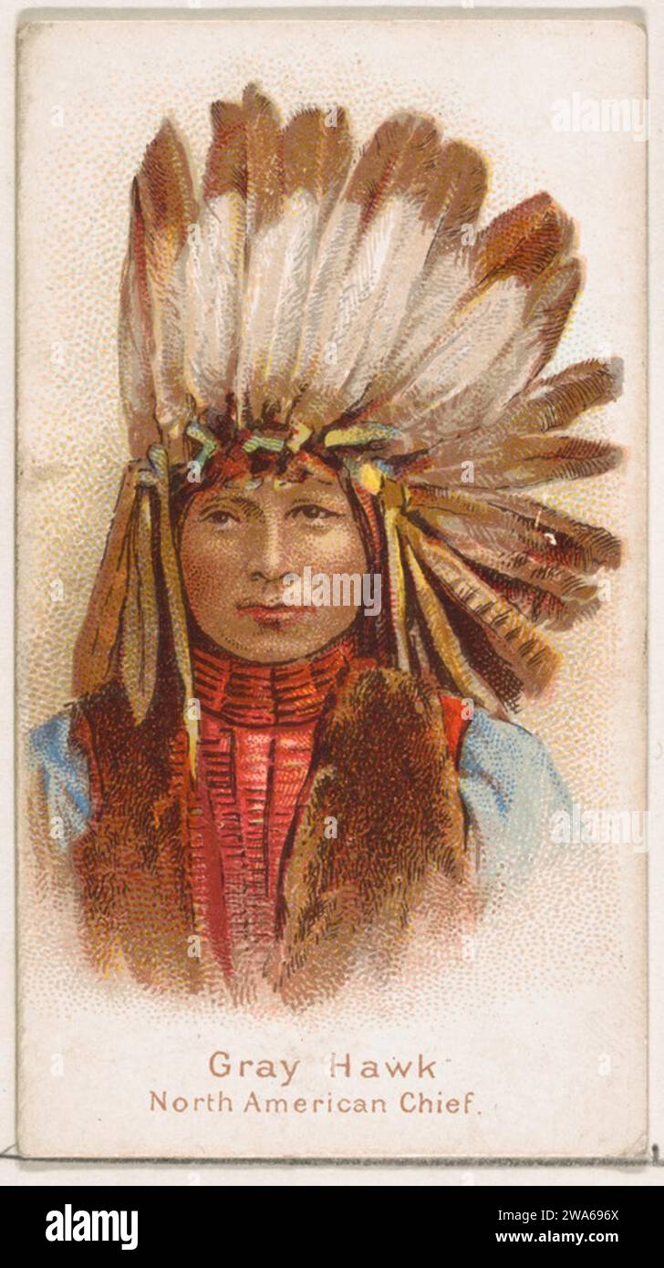 Grey Hawk, nordamerikanischer Häuptling, aus der Serie Savage and Semi ...