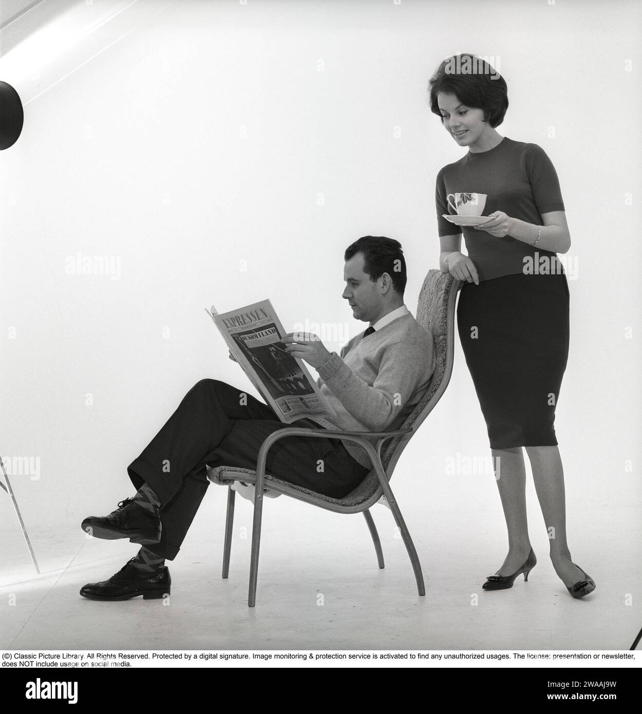 Der Sessel Lamino. Sie wurde 1956 von Yngve Ekström entworfen. Es ist ...