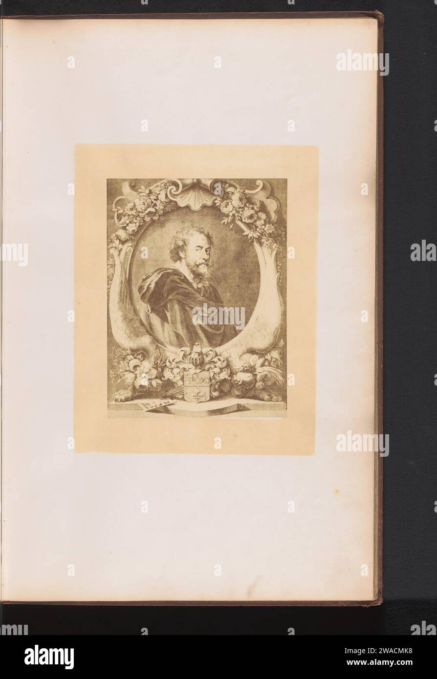 Fotoproduktion eines Gravurs eines Porträts von Peter Paul Rubens von Jean-Marc Nattier, zum ...