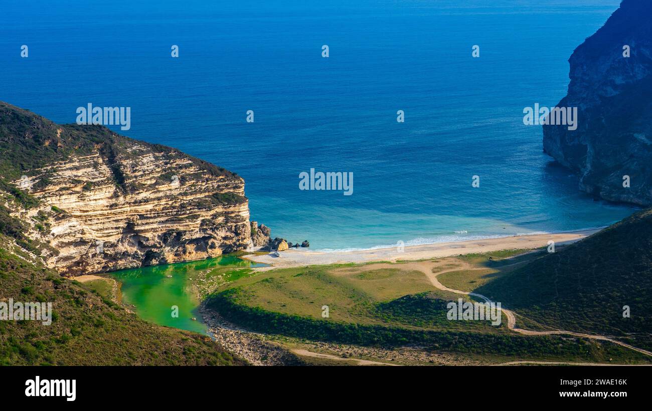 Blick auf Masood Hidden Beach in Salalah, dieser geheime Strand liegt ...