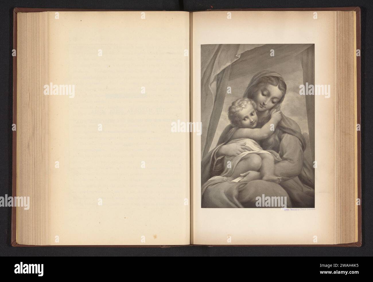 Fotoproduktion von einem Druck zu einem Fresko, Maria mit Kind, anonym, nach Correggio, um 1870 ...
