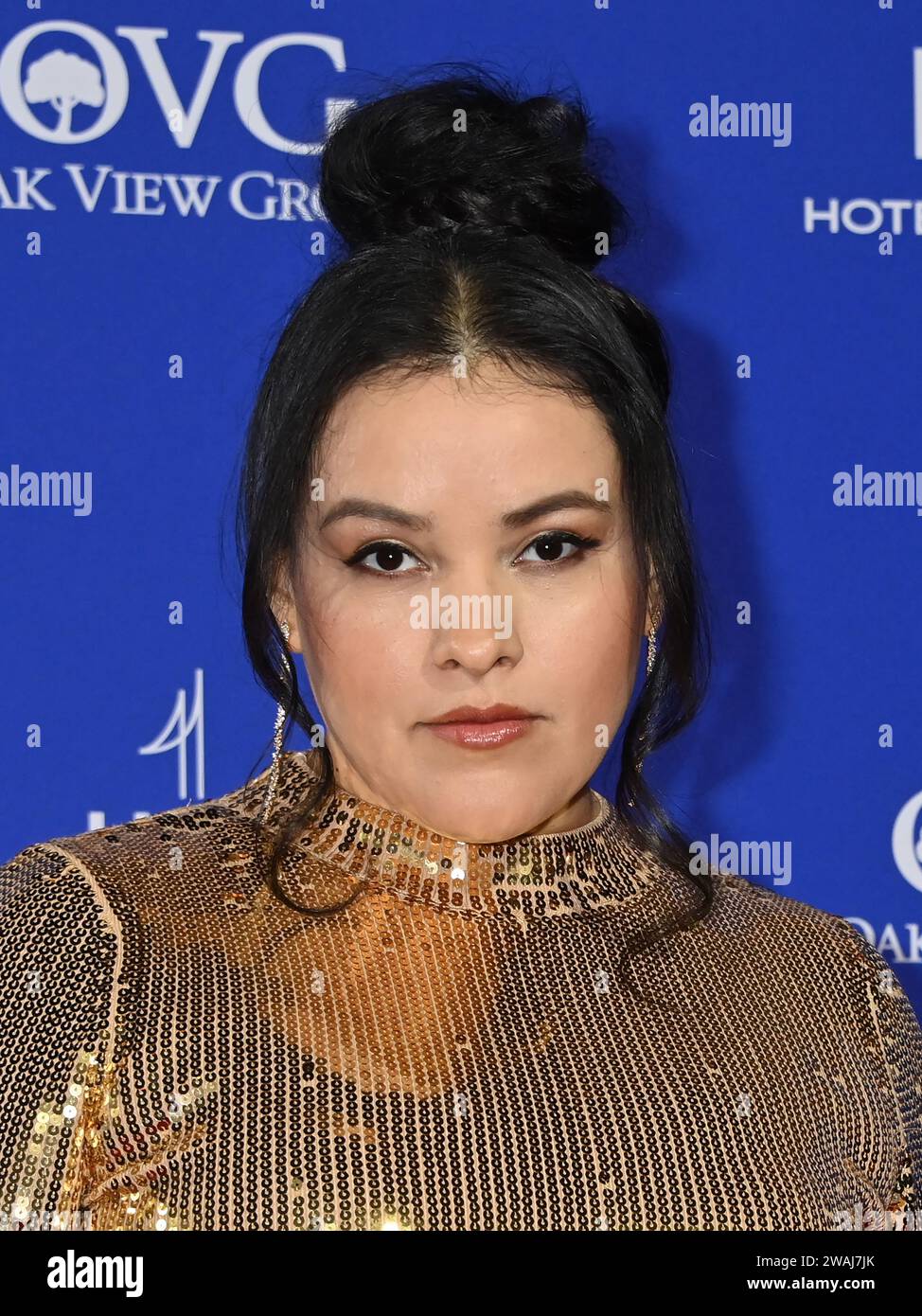 Palm Springs, USA. Januar 2024. Janae Collins kam 2024 zu den Palm ...