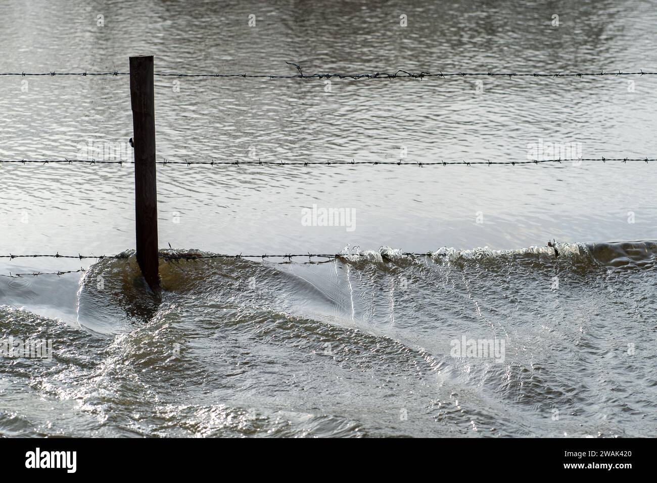 Lower Shiplake, Oxfordshire, Großbritannien. Januar 2024. Das Wasser ...