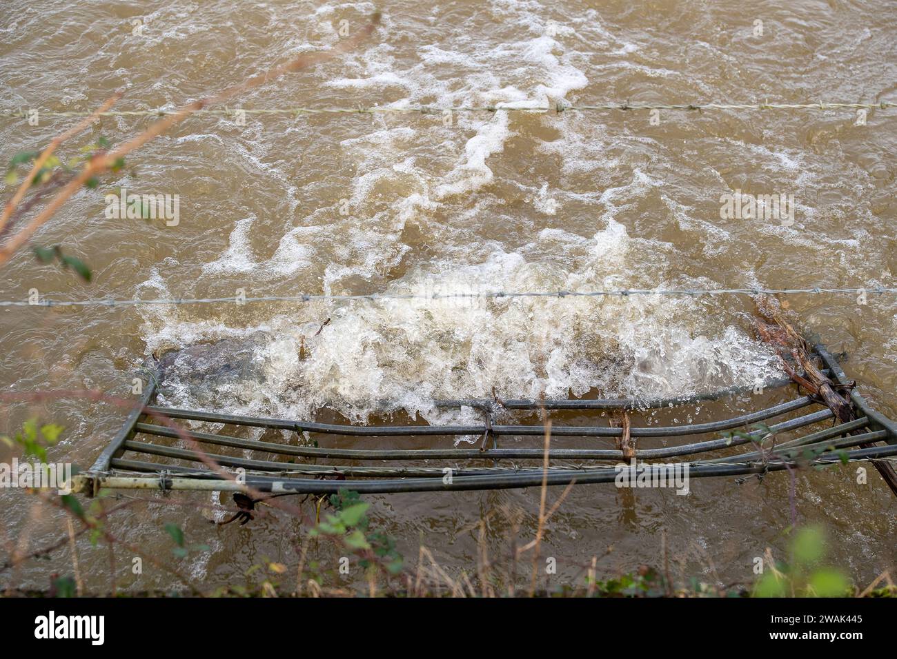 Lower Shiplake, Oxfordshire, Großbritannien. Januar 2024. Das Wasser ...