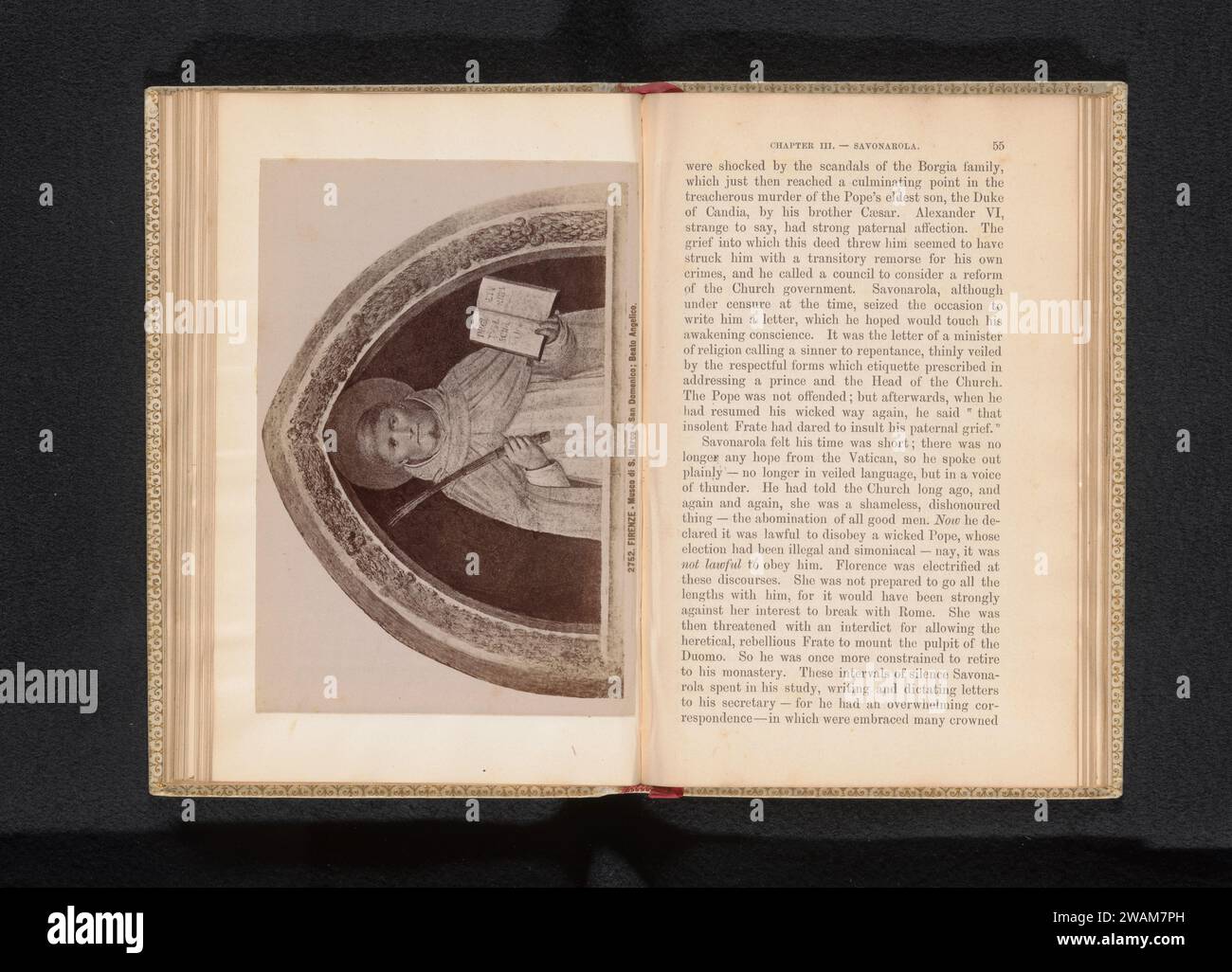 Fotoproduktion eines Freskos, das den Heiligen Dominikus darstellt ...