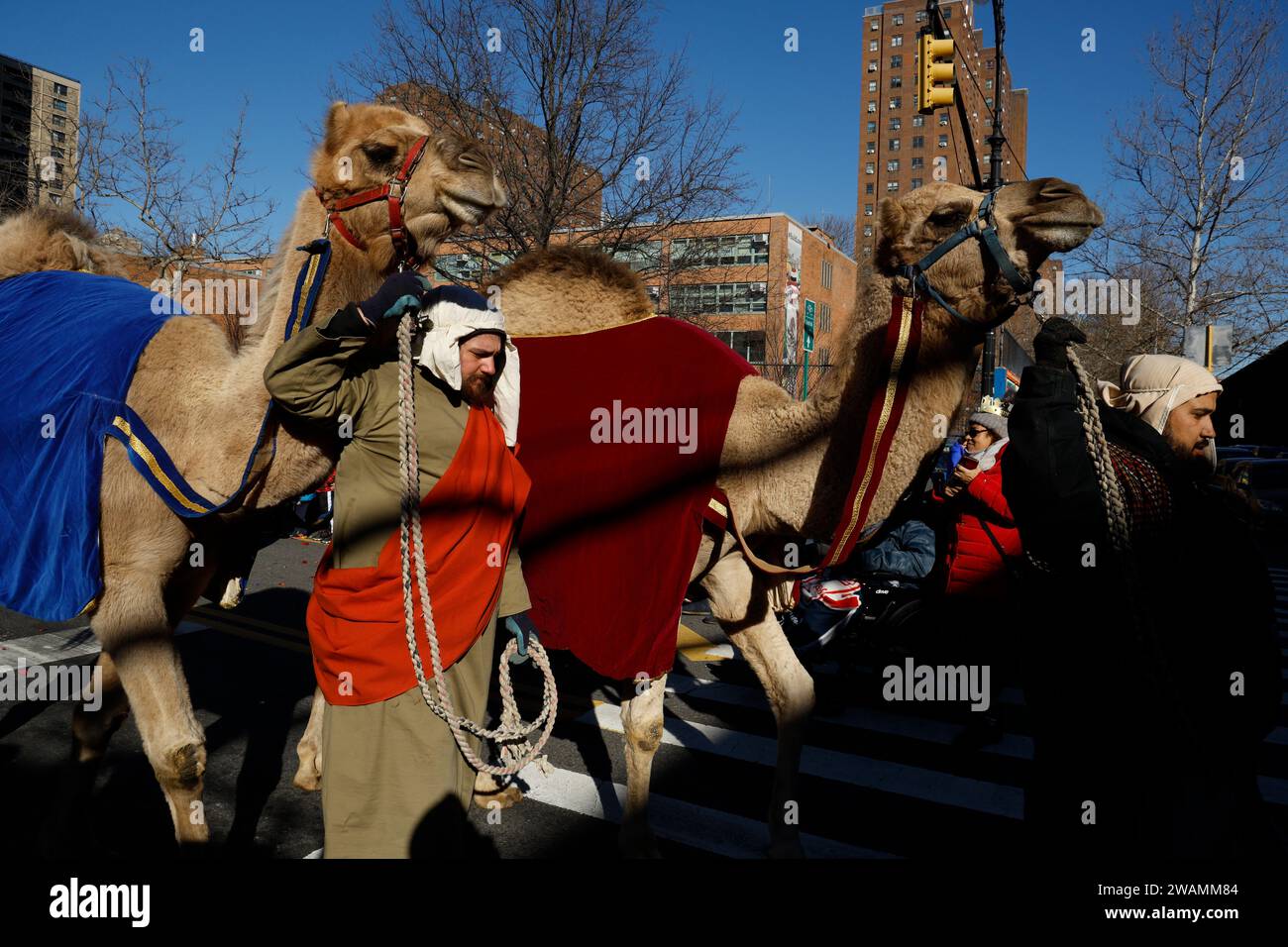 New York City, USA. Januar 2024. Celebrants of the Three Kings Day ...