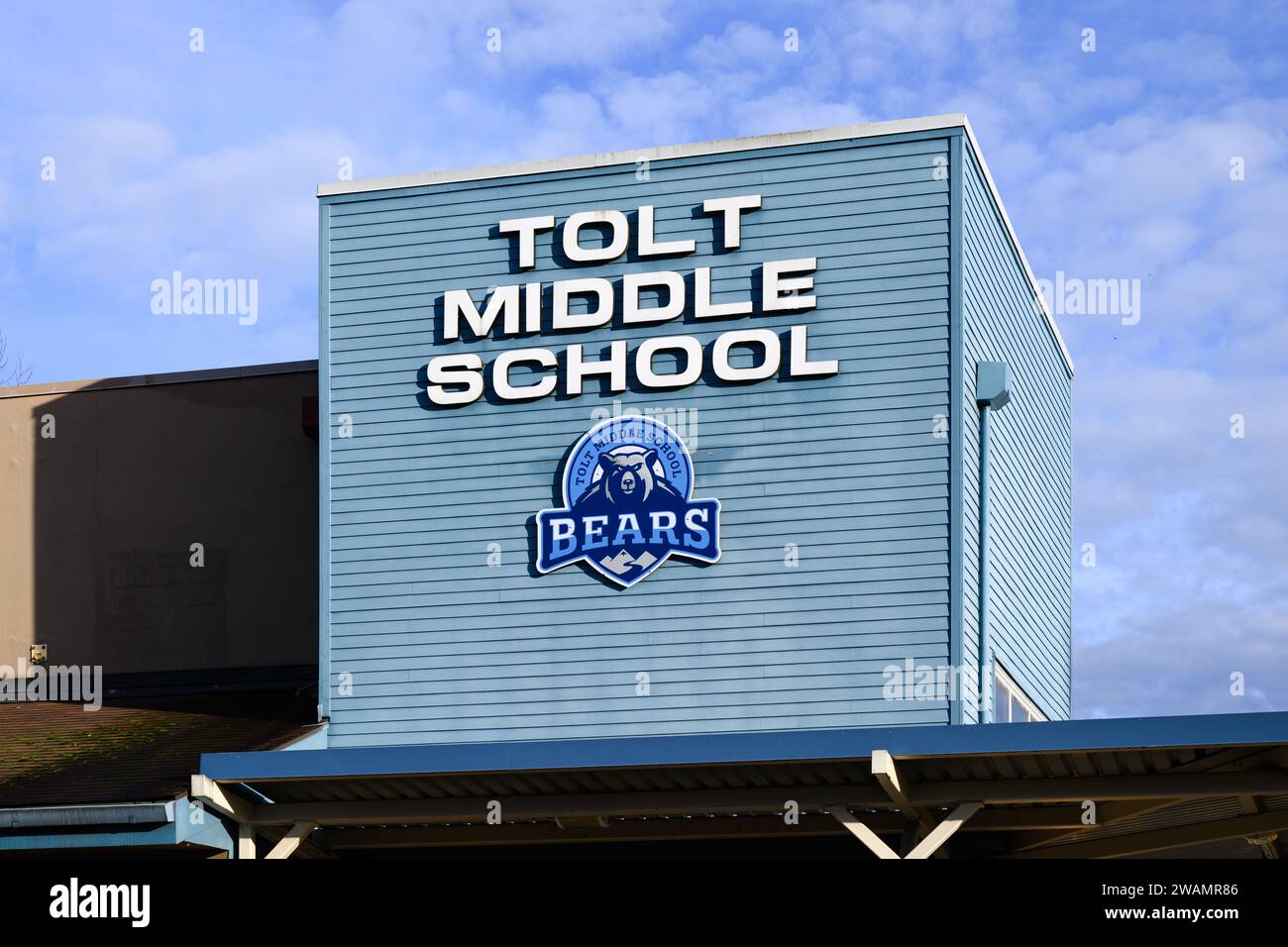 Carnation, WA, USA – 1. Januar 2024; trägt das Maskottchenzeichen und ...