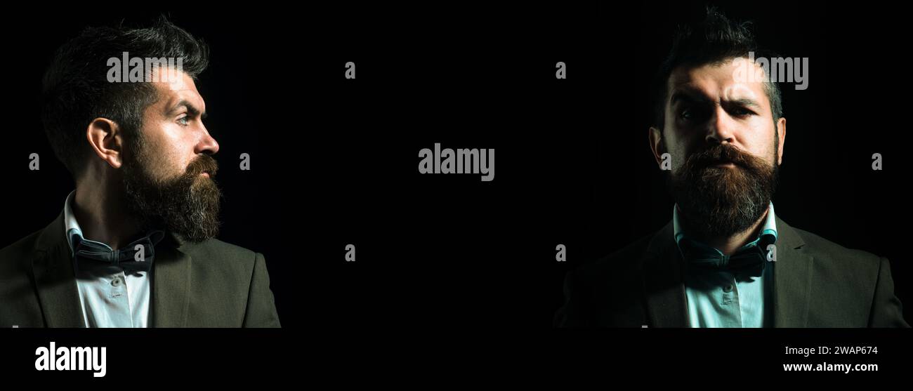 Bartmann mit klassischem langen Bart, bärtig schwul. Friseur ...