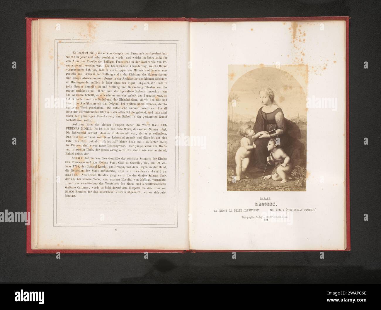 Fotoproduktion von einem Druck zu einem Gemälde, Maria mit Kind und Johannes de Boper (La Belle ...