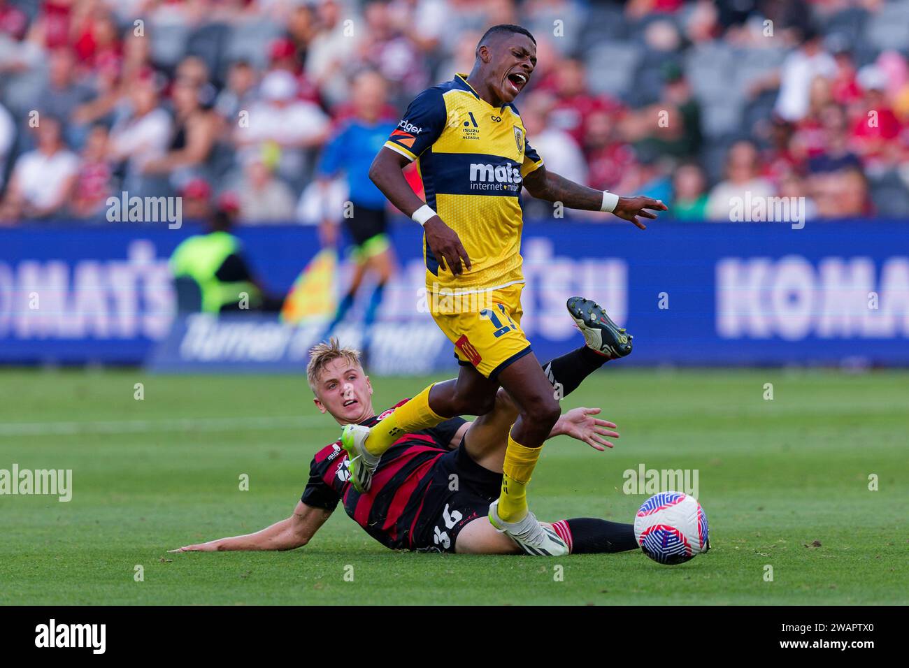 Sydney, Australien. Januar 2024. Oscar Priestman of the Wanderers tritt ...