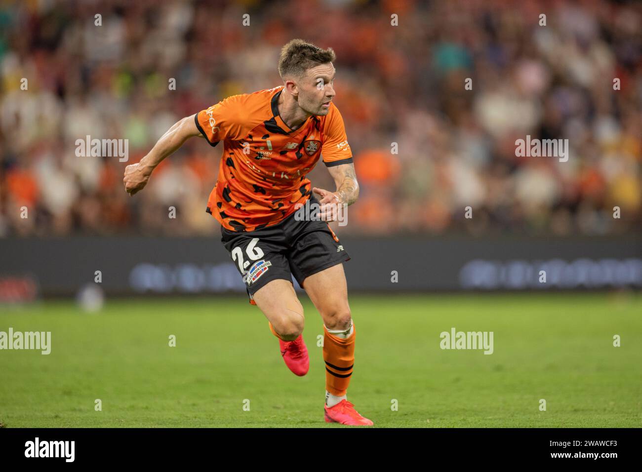 Brisbane, Australien. Januar 2024. James O’Shea (26 Brisbane) im Spiel ...