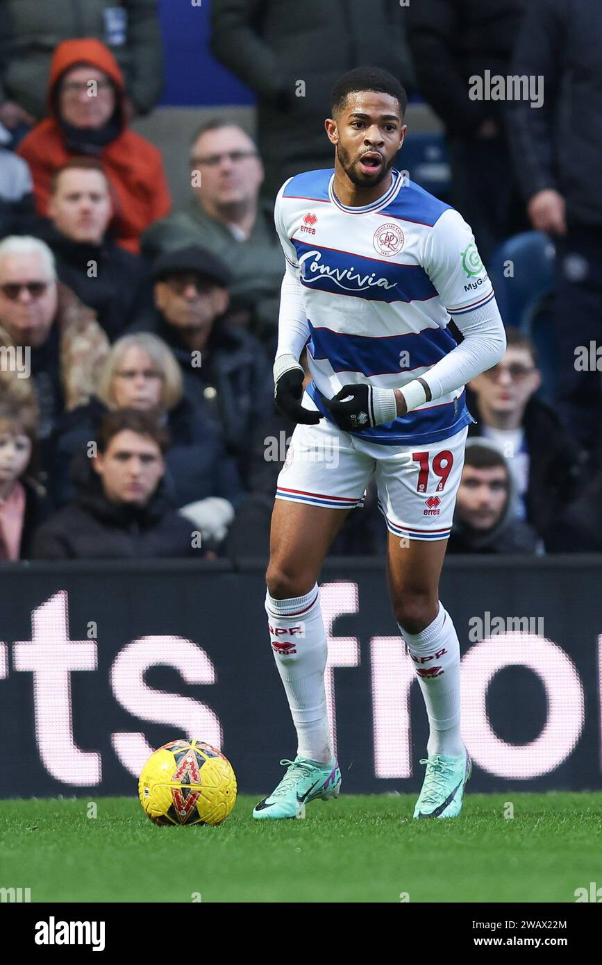 London, Großbritannien. Januar 2024. Elijah Dixon-Bonner von QPR im FA ...