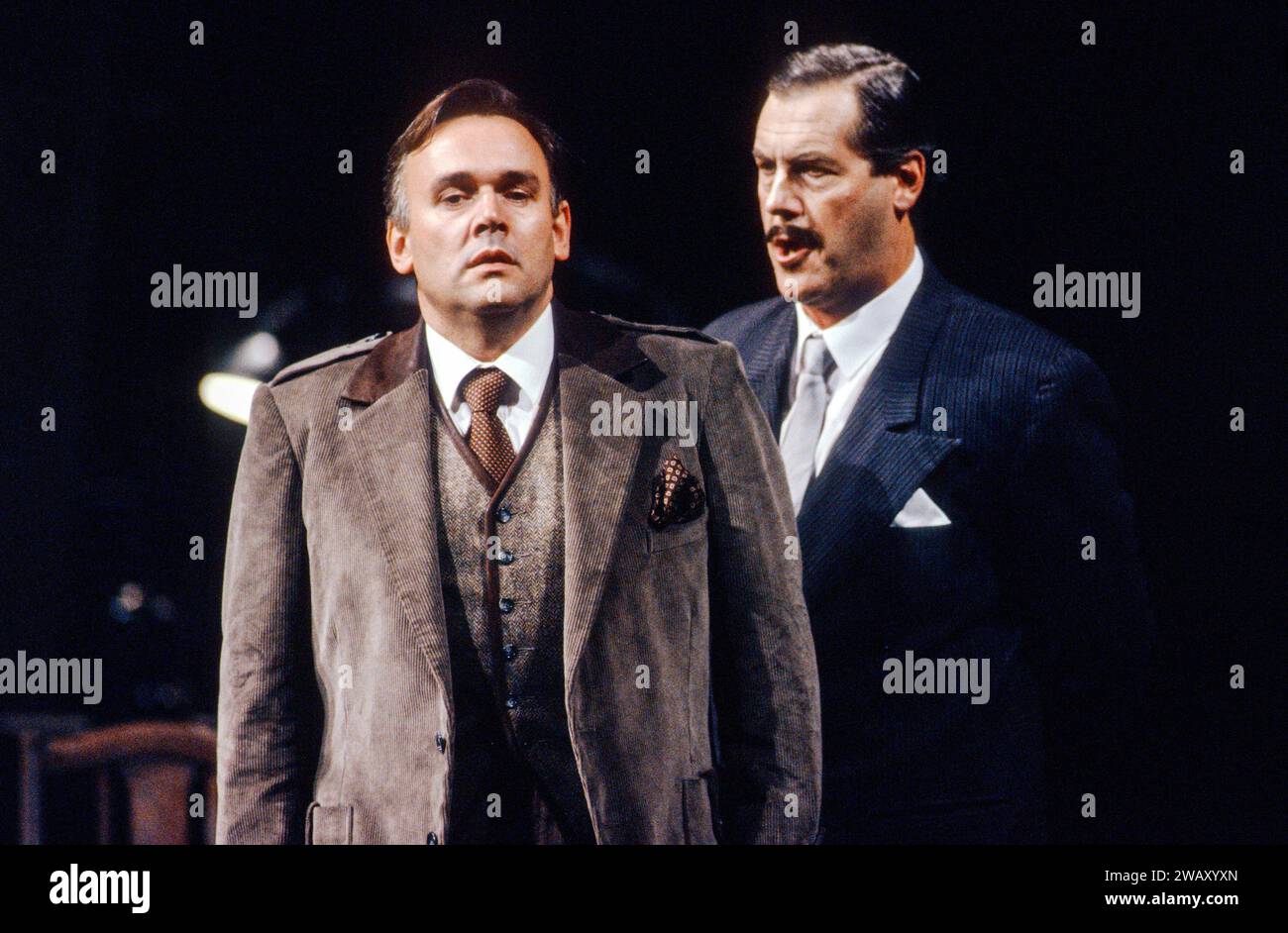 l-r: David Rendall (Mario Cavaradossi), Neil Howlett (Baron Scarpia) in ...