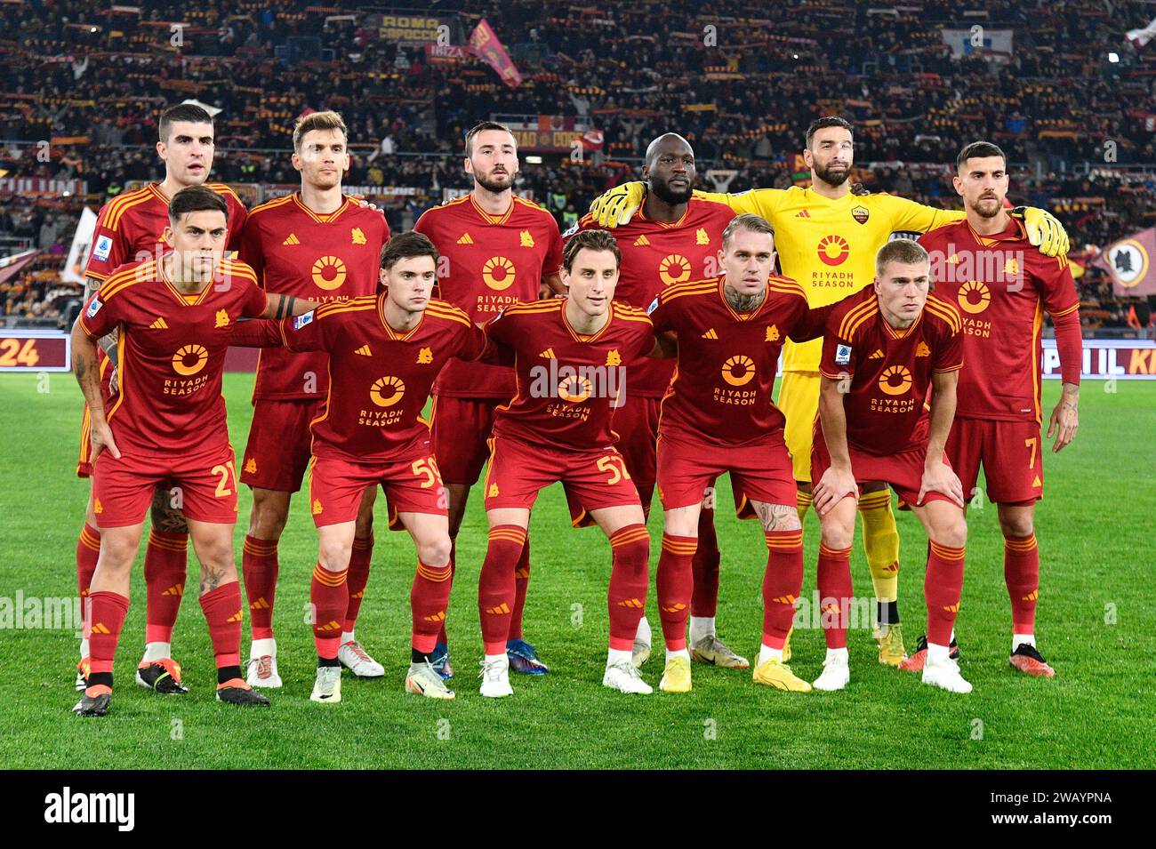 Rom, Italien. Januar 2024. AS Roma-Team während der italienischen ...