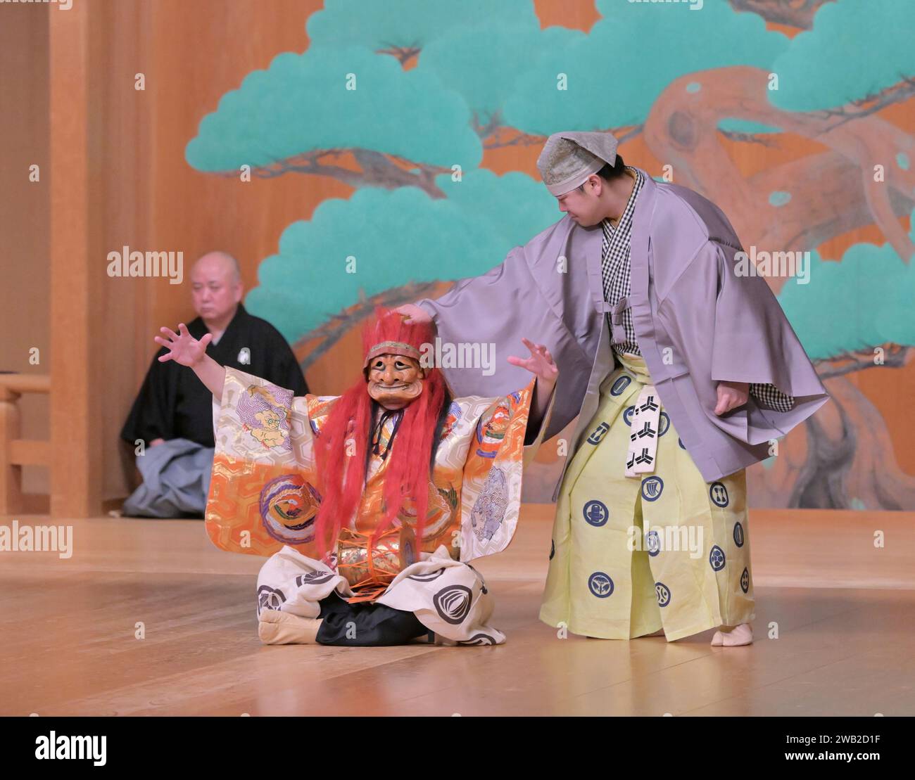 A photo shows Kyogen play performed by sign languages at the National ...