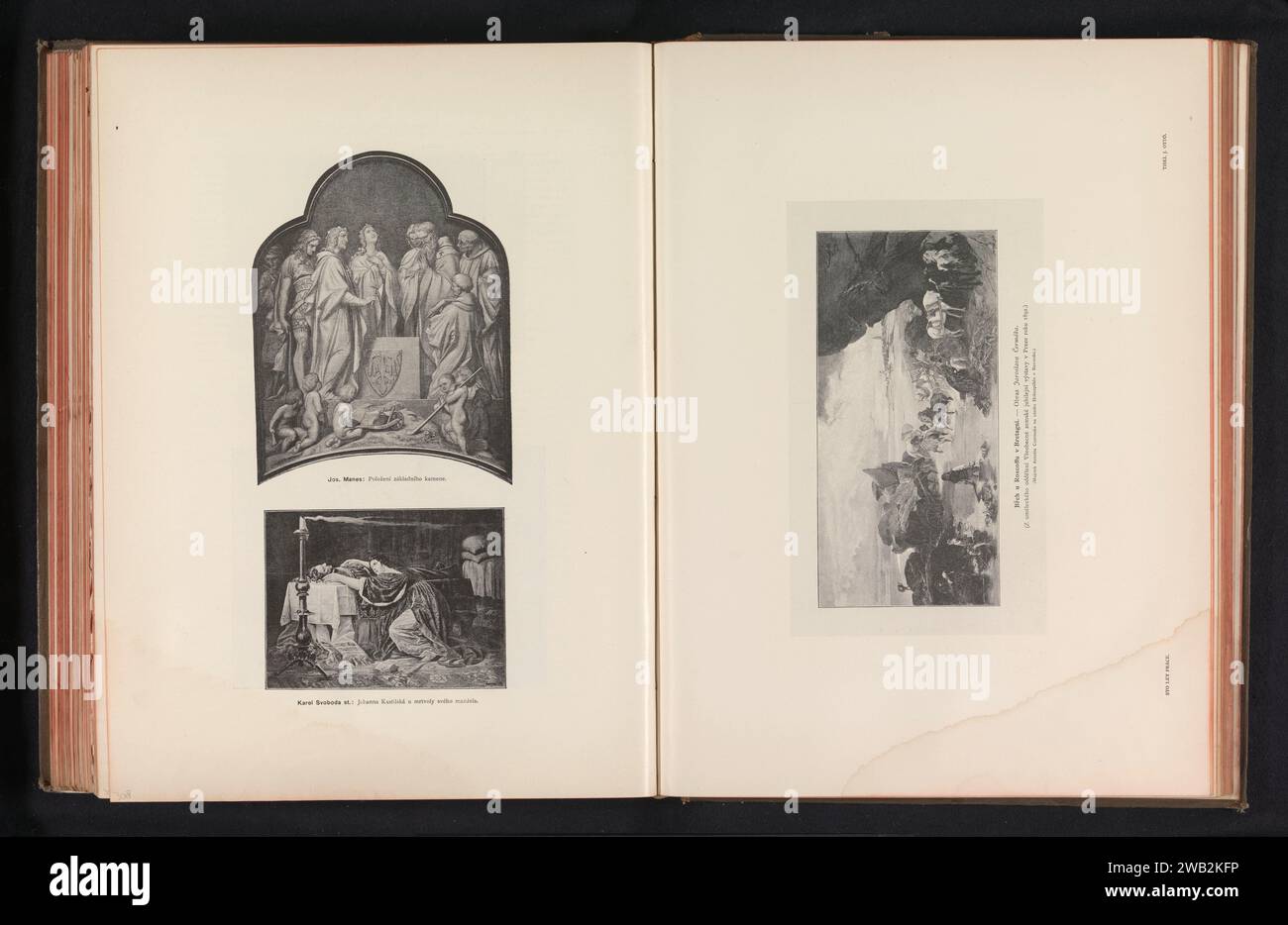 Zwei Fotoproduktionen von Gemälden, die die Installation des ersten ...