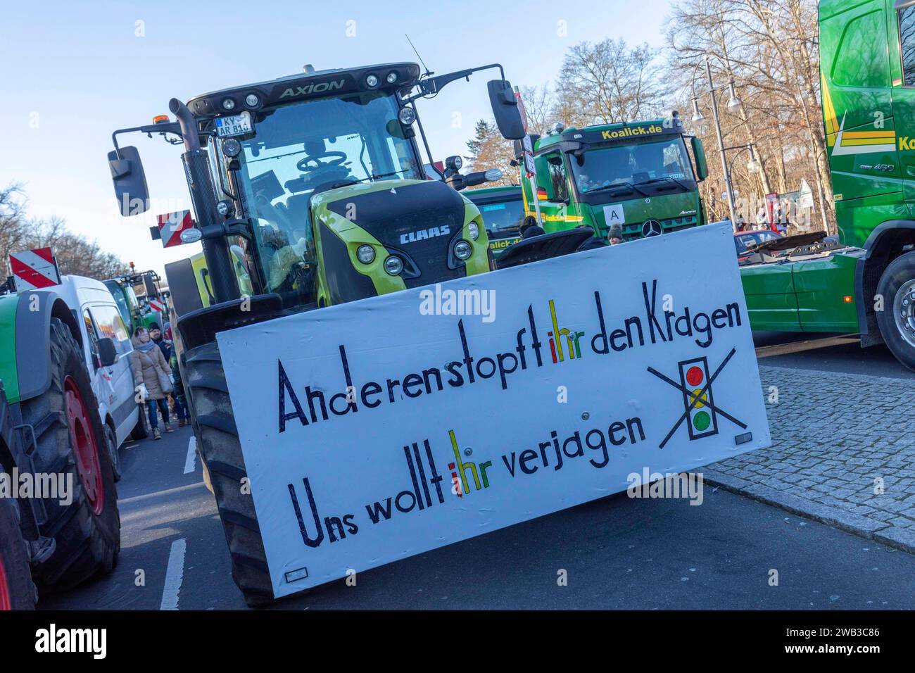 Protest der Bauern gegen geplante Maßnahmen der Regierung, 8. Januar ...