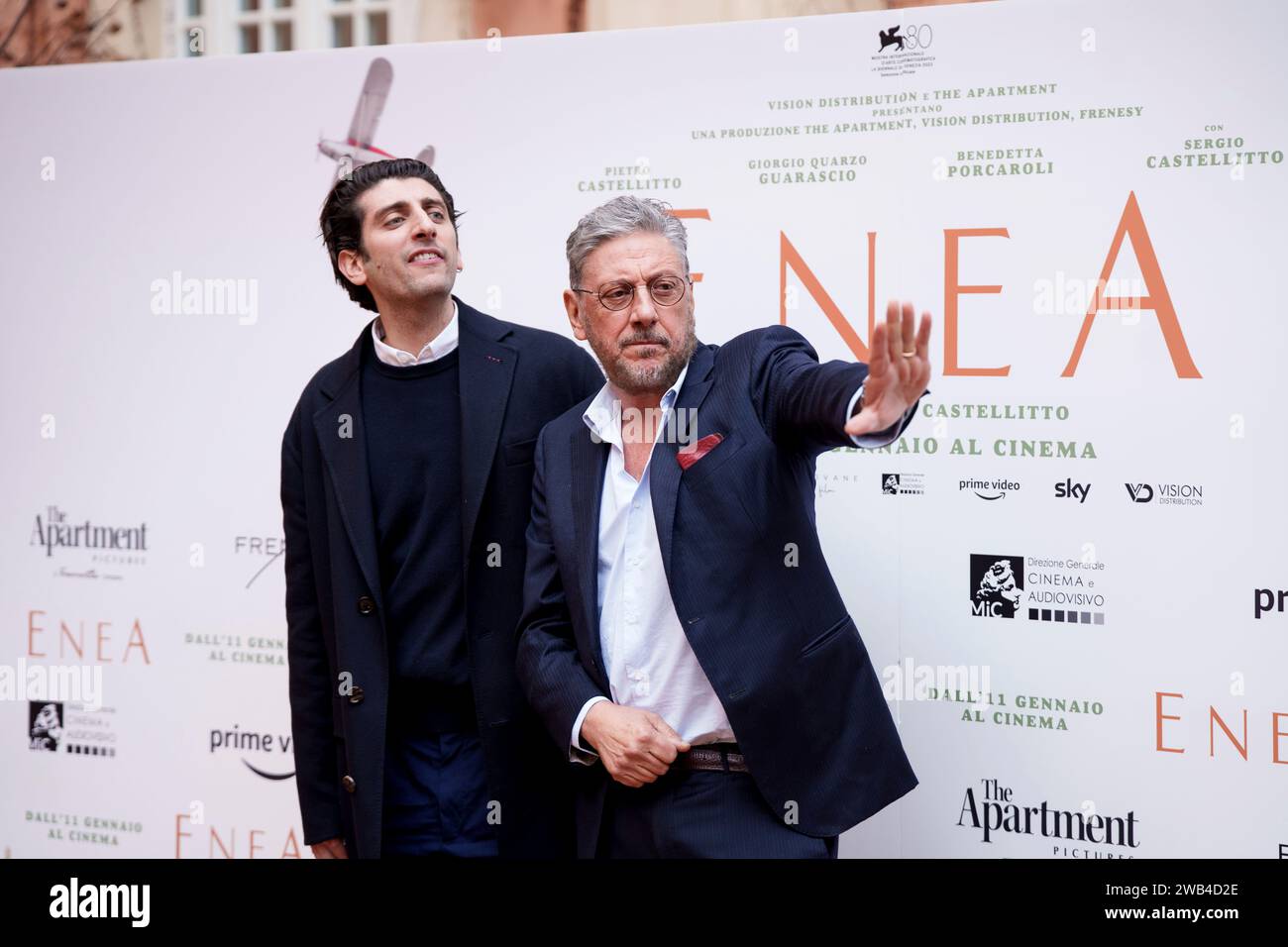 ROM, ITALIEN - 8. JANUAR: Sergio Castellitto, Pietro Castellitto und ...