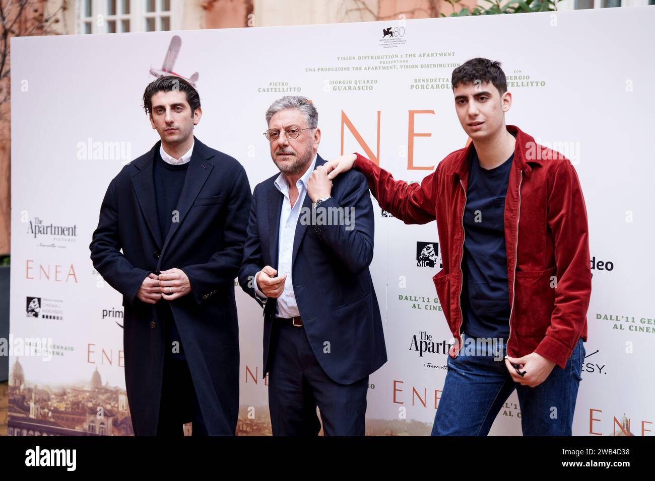 ROM, ITALIEN - 8. JANUAR: Sergio Castellitto, Pietro Castellitto und ...