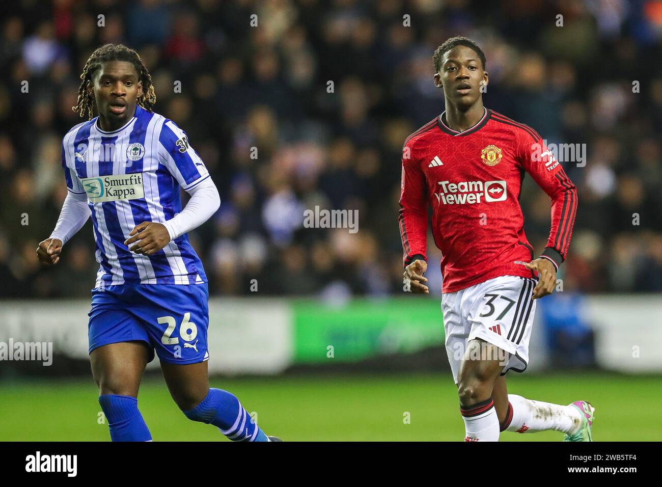 Wigan, Großbritannien. Januar 2024. Wigan Athletic Mittelfeldspieler ...