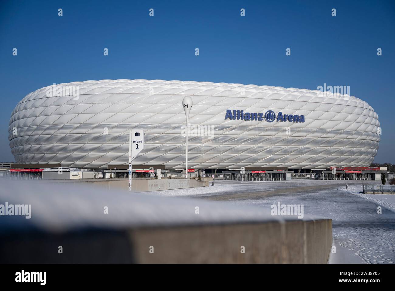 München, Deutschland. Januar 2024. Fußball: Die Allianz Arena, das ...