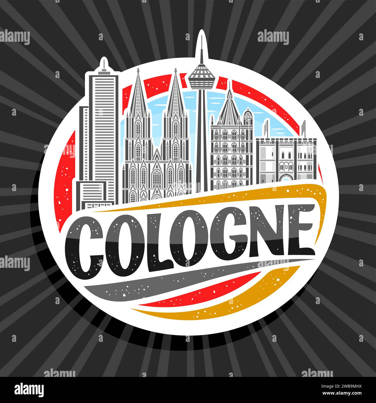 Rhein mit rheintorturm Stock-Vektorgrafiken kaufen - Alamy