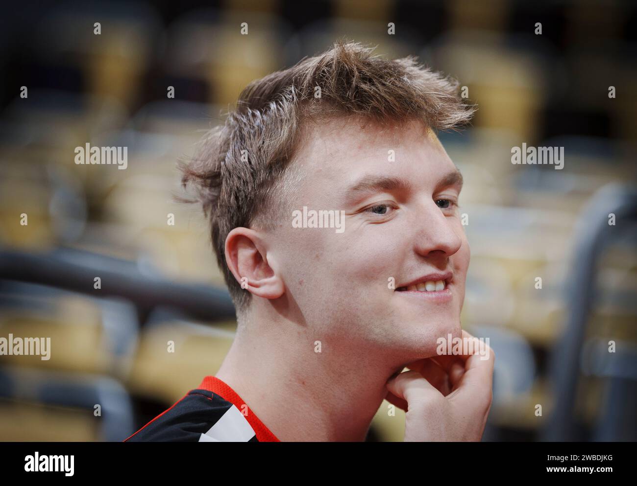 Denmarks Emil Madsen in der Münchner Olympiahalle, wo das Denmarks-Team ...