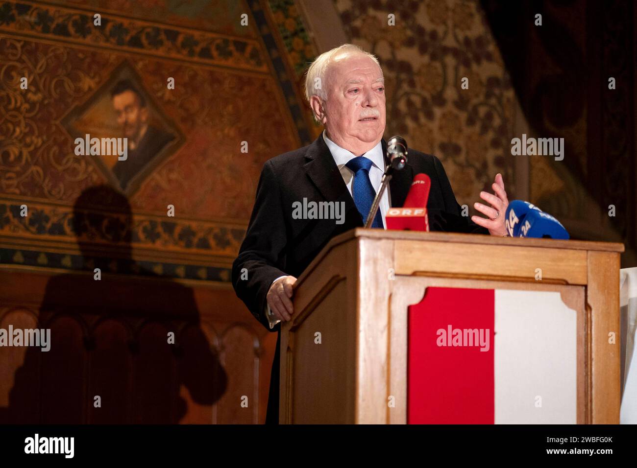 Wien, Österreich. 10. Jänner 2024. Michael Häupl, ehemaliger Wiener Bürgermeister und ...