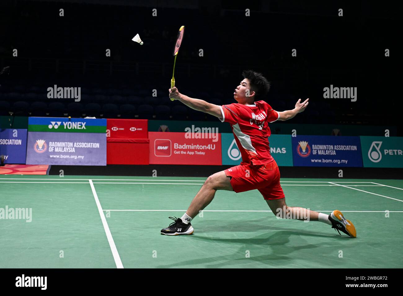 Kuala Lumpur, Malaysia. Januar 2024. Weng Hongyang tritt beim Badminton ...