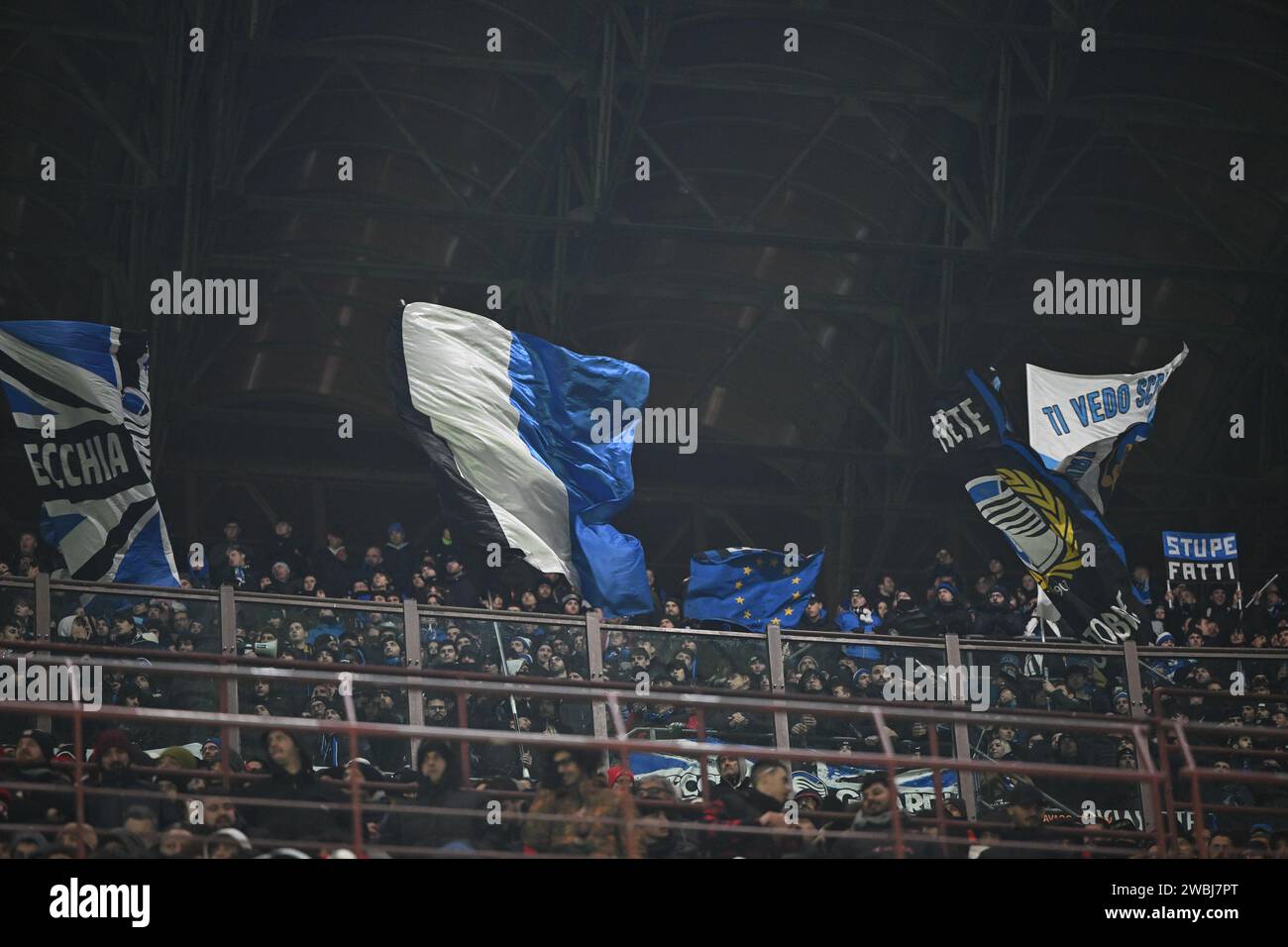 Atalanta BC Fans beim Coppa Italia Quarter Finals Fußballspiel AC Milan ...