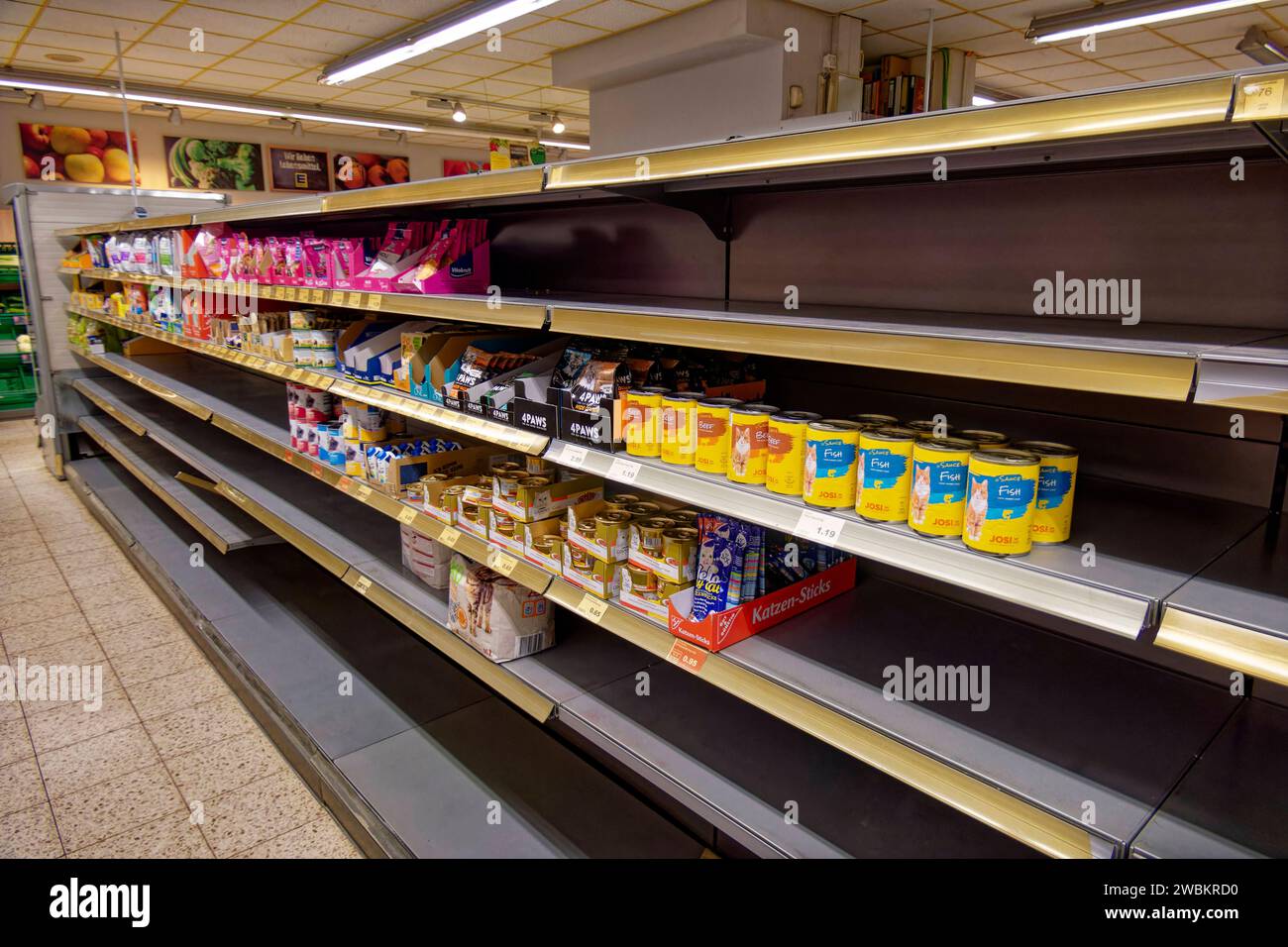 leere Supermarktregale, Lieferengpässe, Lieferprobleme, Logistik ...