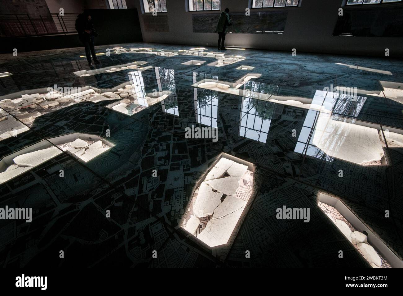 Rom, Italien. Januar 2024. Die riesige Marmorkarte (Forma Urbis Romae ...