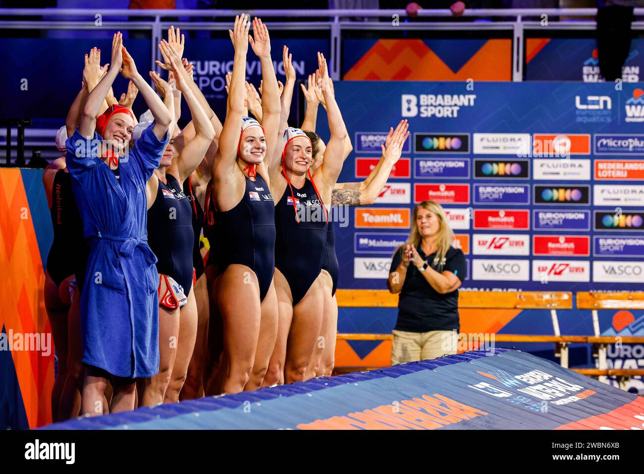 EINDHOVEN, NIEDERLANDE - 11. JANUAR: Mannschaft Niederlande jubelt den ...