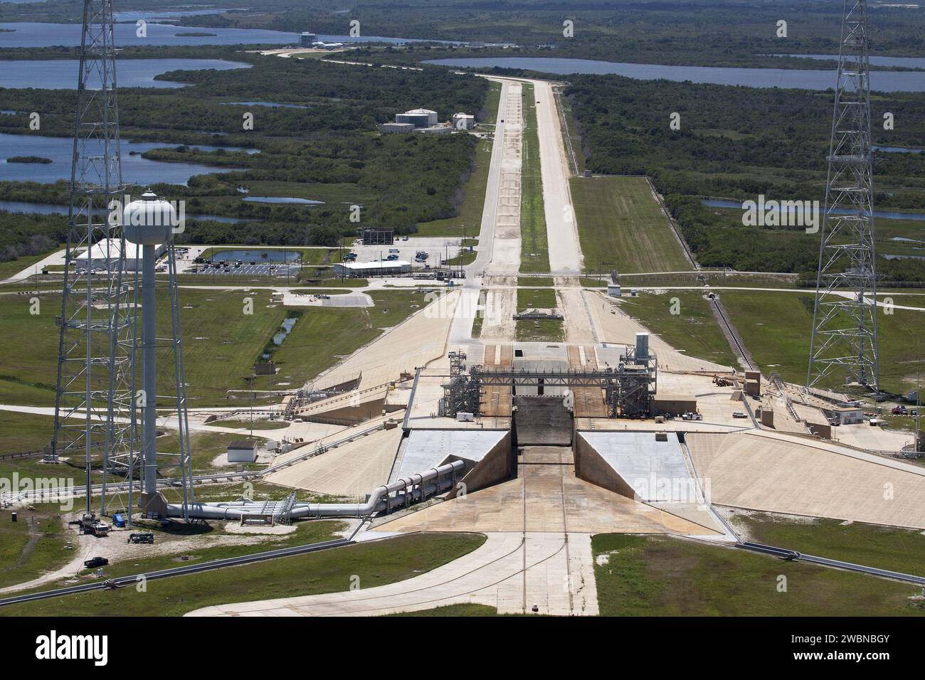 CAPE CANAVERAL, Fla. – Eine Luftaufnahme zeigt den Baufortschritt am ...