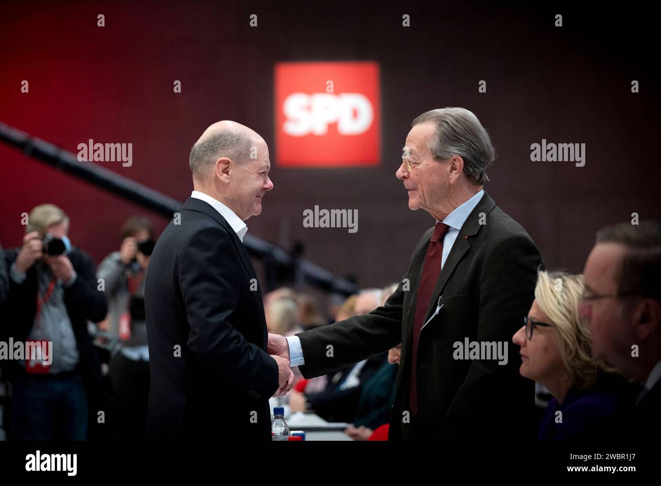 OLAF Scholz, Franz Muentefering, Parteitag SPD DEU, Deutschland, Berlin ...