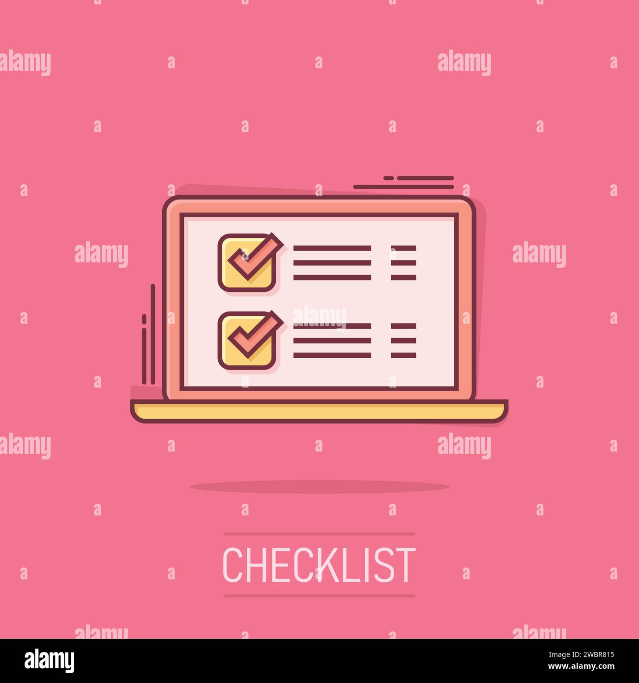 Online Umfrage zeichen Symbol im Comic-stil. Fragebogen vektor Cartoon ...