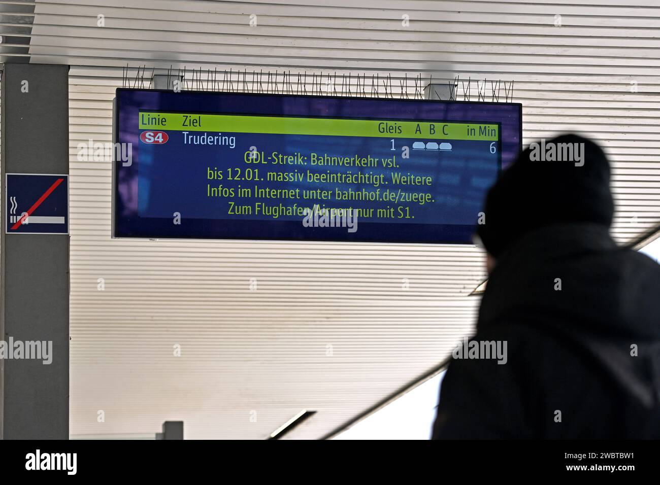 Deutsche Bahn: Streik der Gewerkschaft GDL am 12.01.2024 am ...