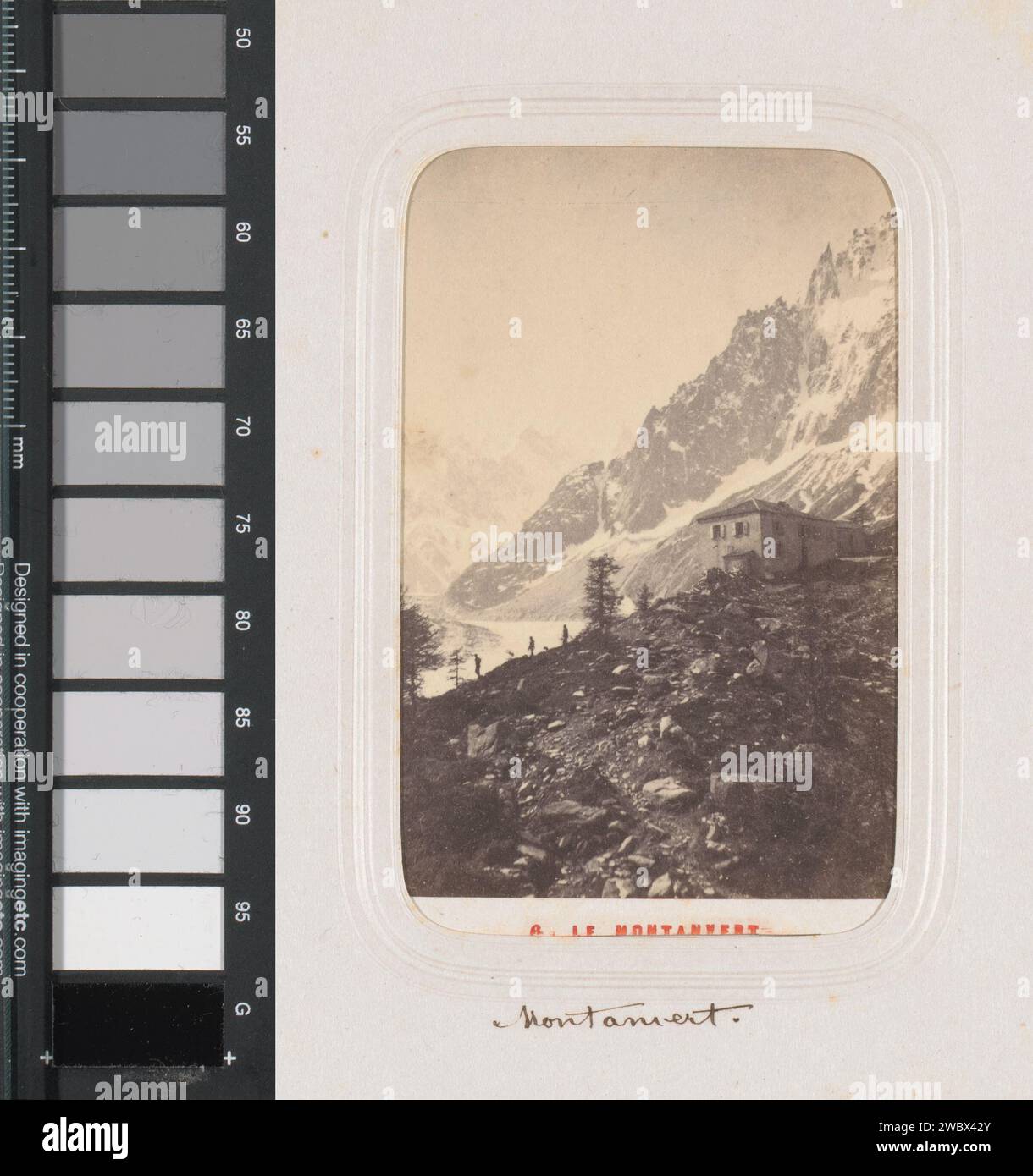 Bau auf einem Berg im Montanvert in der Schweiz, ca. 1871 Foto ...