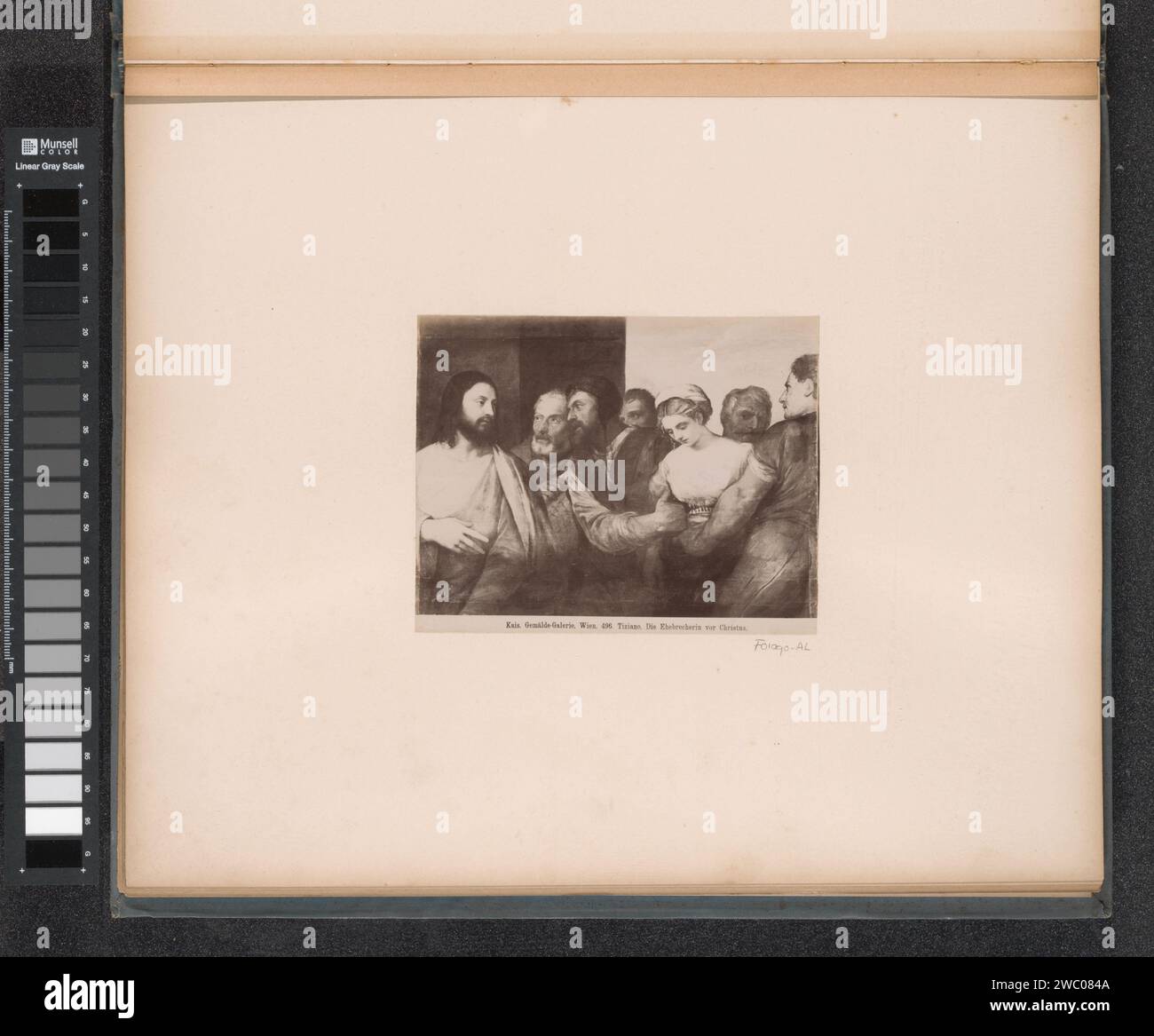 Fotoproduktion von (vermutlich) einem Druck zu einem Gemälde Tizians, Christus und die ...