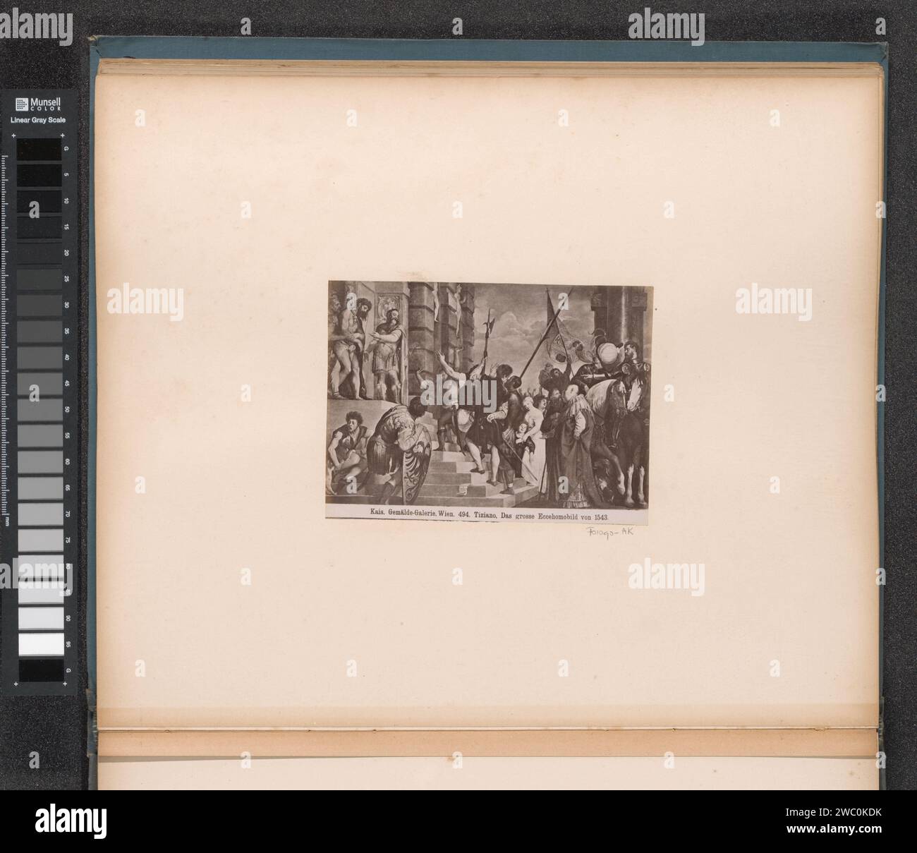 Fotoproduktion von (vermutlich) einem Druck zu einem Gemälde von Tizian, Christus für Pilatus ...